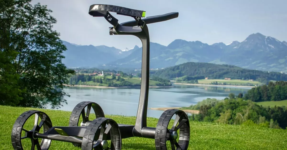 Carrello da golf, spostandosi in conformità con la velocità dell'utente