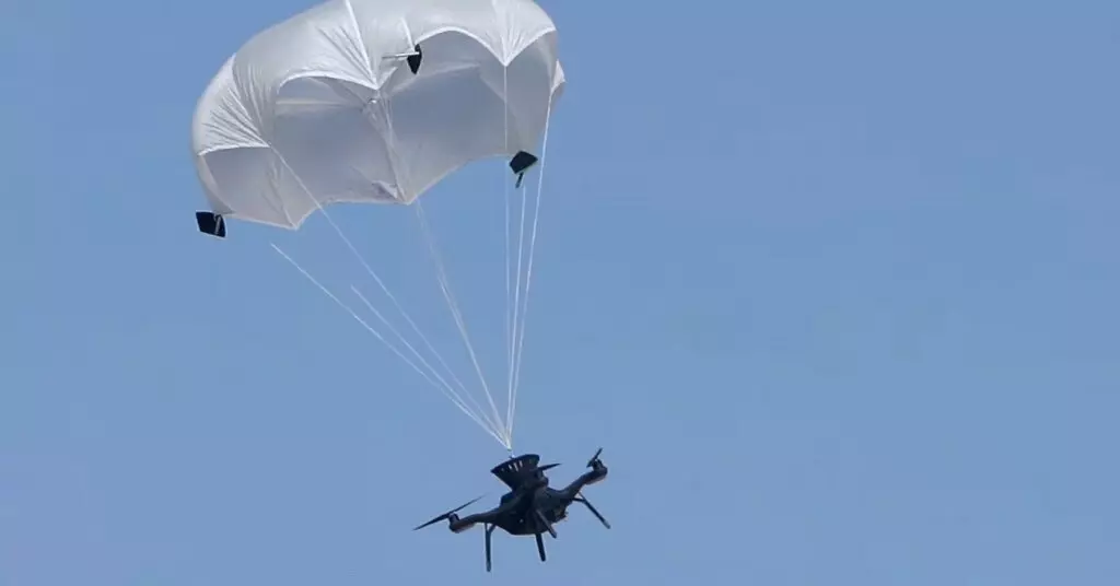 ড্রোন জন্য susking parachute