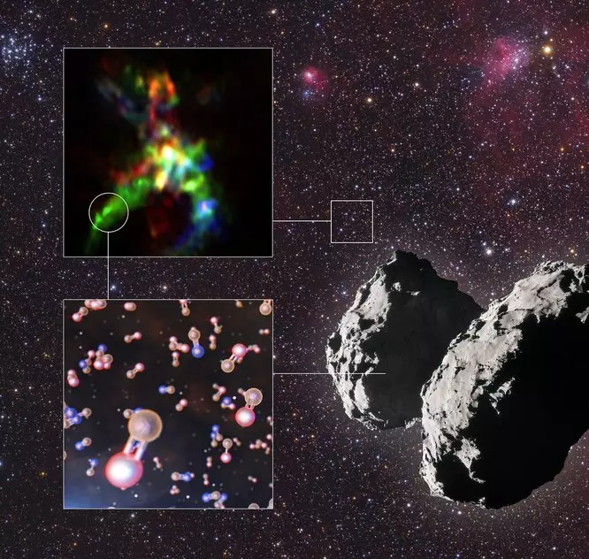 Schema di composti fosforici trovati nella cometa