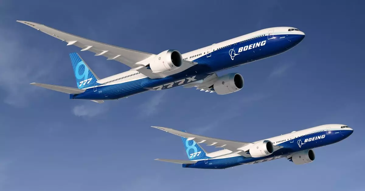 I-Boeing entsha ye-777x yaqhekeza kwisiqingatha