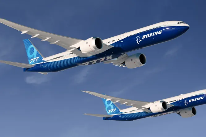 Jauns Boeing 777x lauza pusi